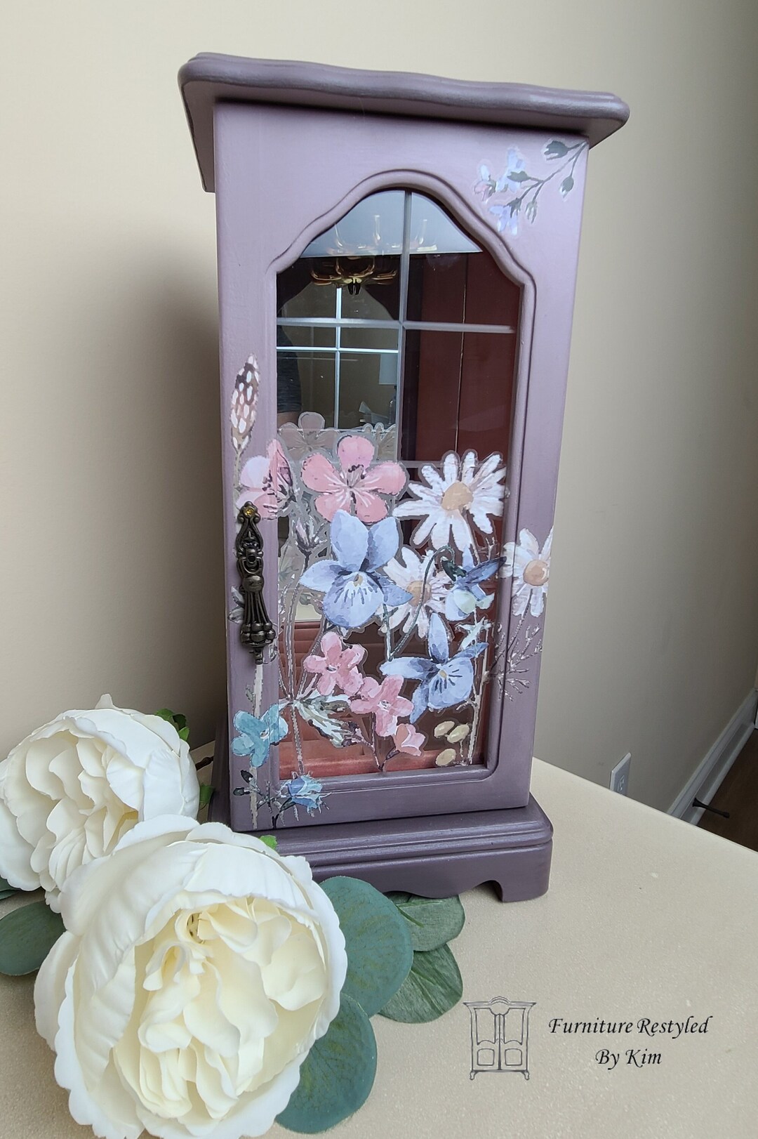 Purple Floral Jewelry Box/refinished - Etsy