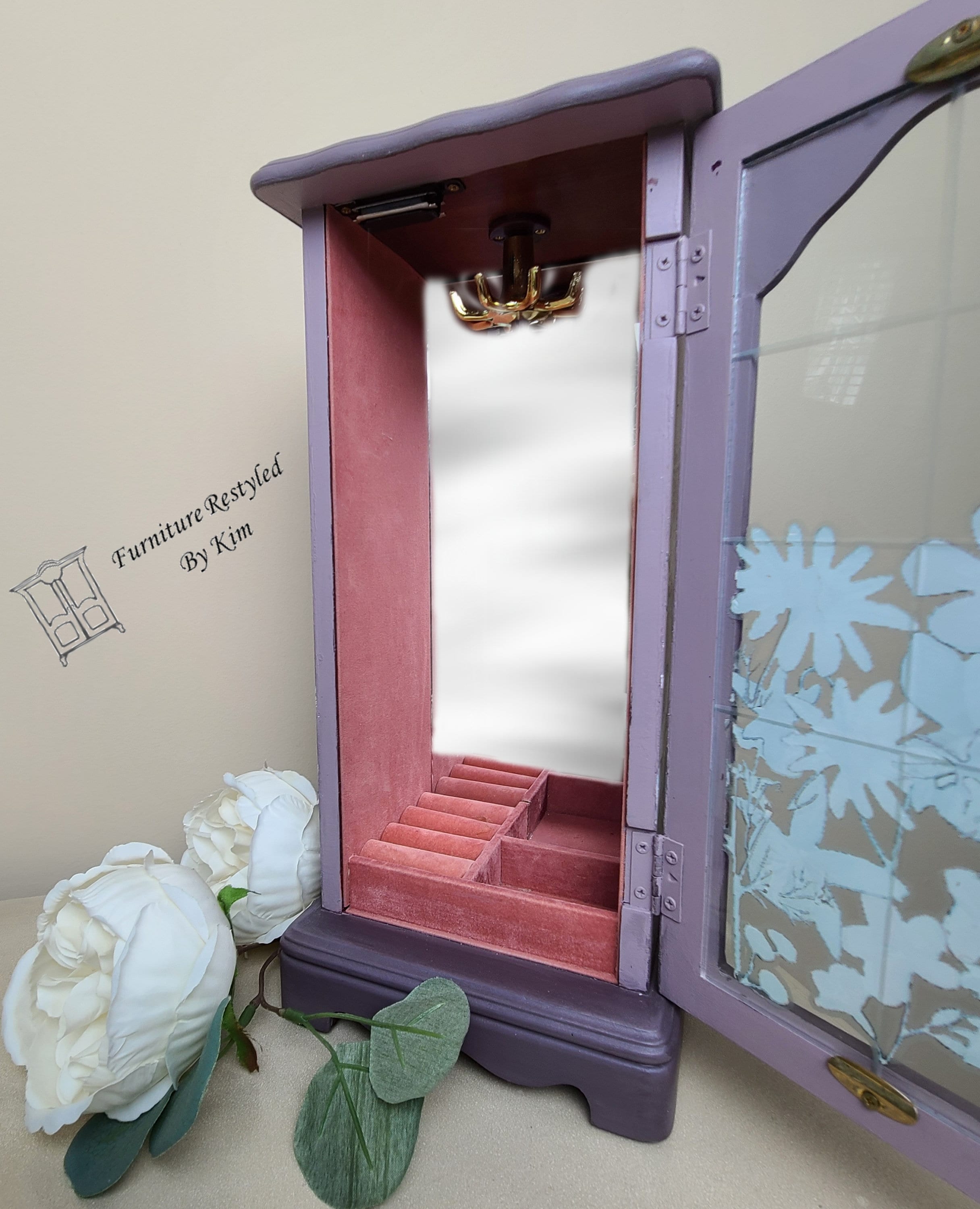 Purple Floral Jewelry Box/refinished - Etsy