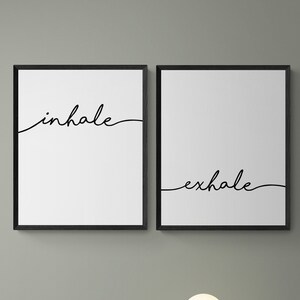Daily Affirmation Poster Inhale Exhale Wall Art Poster Set Motivational ...