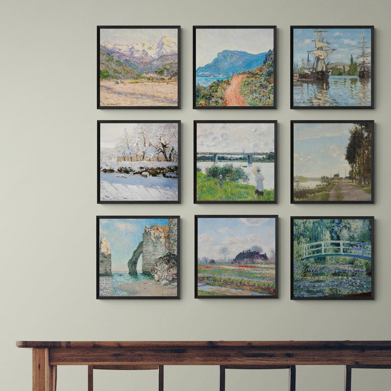 Monet Print Gallery Wall Set Monet Poster Set of 9 - Etsy