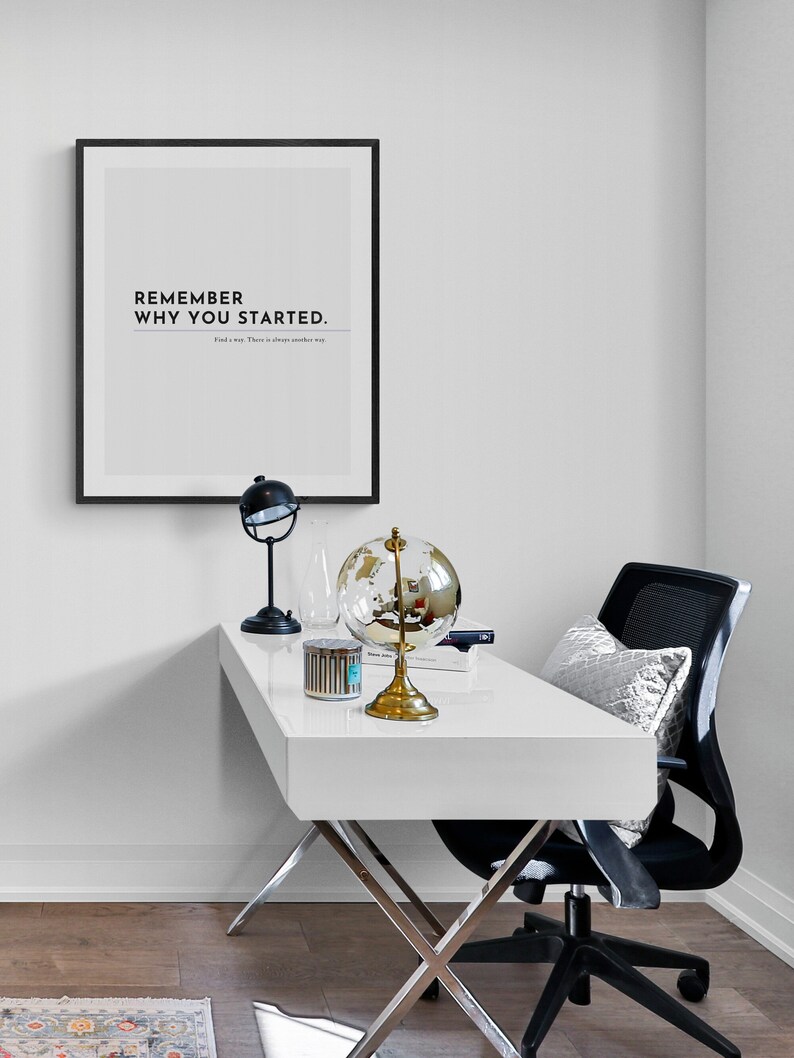 Remember Why You Started Poster Inspirational Quotes Poster - Etsy
