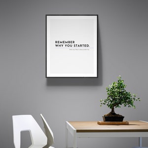 Remember Why You Started Poster, Inspirational Quotes Poster ...
