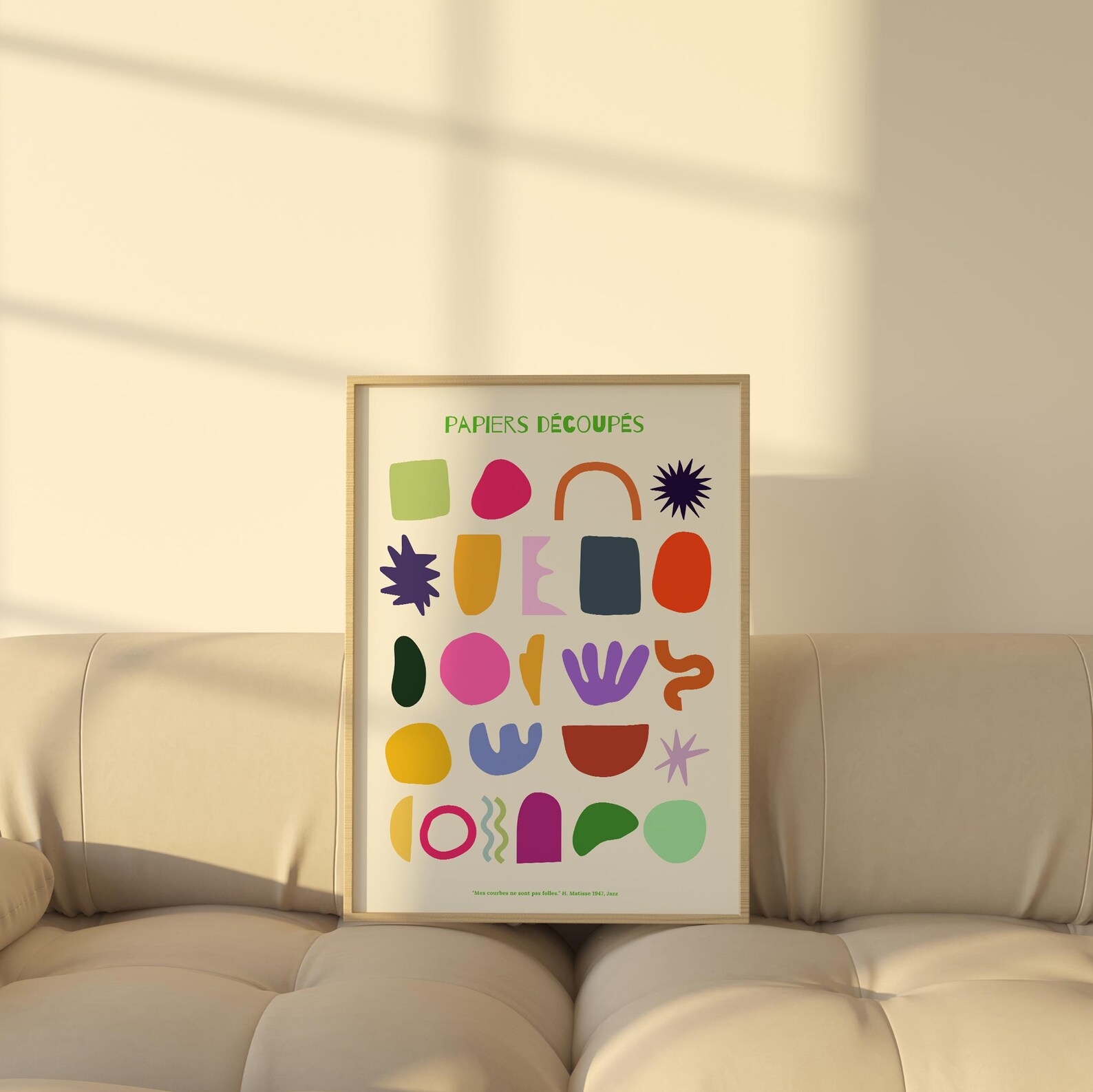 Modern Geometric Shapes Poster Abstract Printable Wall Art Modern Art ...