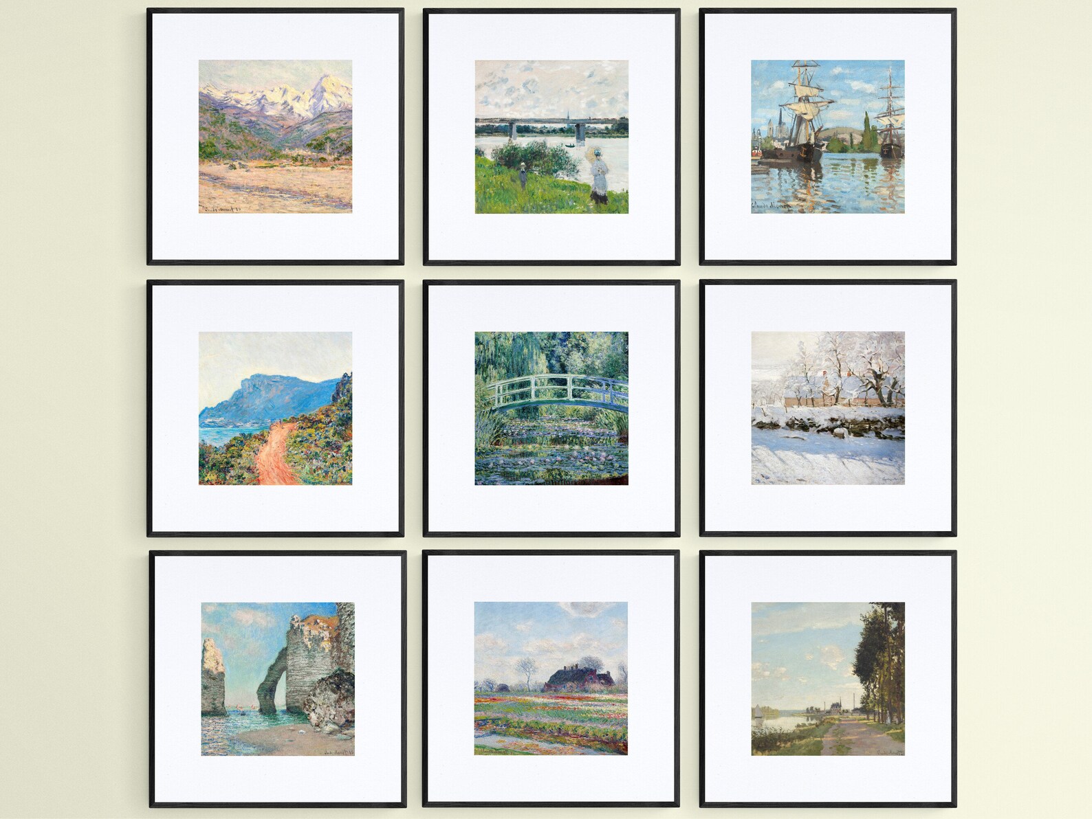 Monet Print Gallery Wall Set Monet Poster Set of 9 Landscape Print Set ...