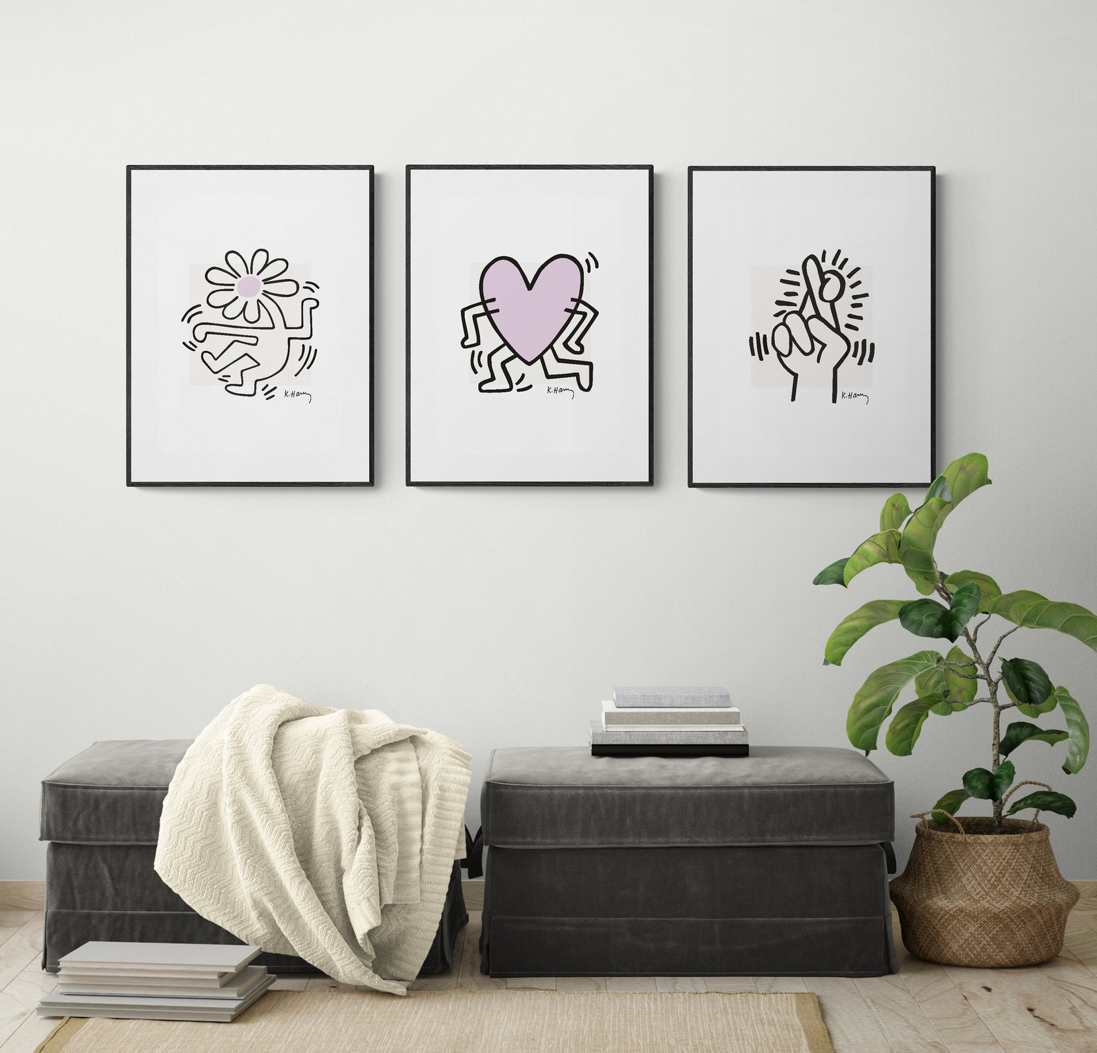Keith Haring Poster Gallery Wall Set Keith Haring Print Set of 3 Keith ...