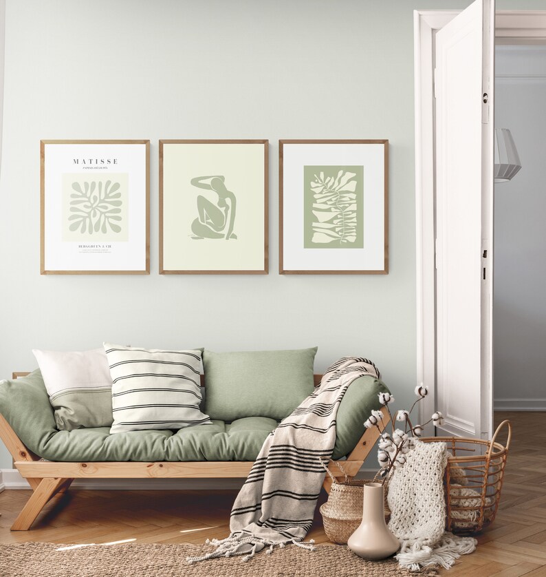 Green Wall Art Set Matisse Print Gallery Wall William Morris Green ...