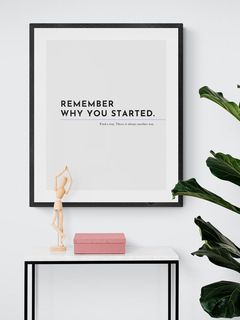 Remember Why You Started Poster Inspirational Quotes Poster - Etsy