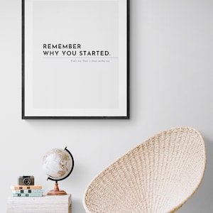 Remember Why You Started Poster, Inspirational Quotes Poster ...