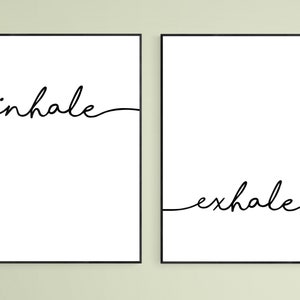 Daily Affirmation Poster Inhale Exhale Wall Art Poster Set Motivational ...