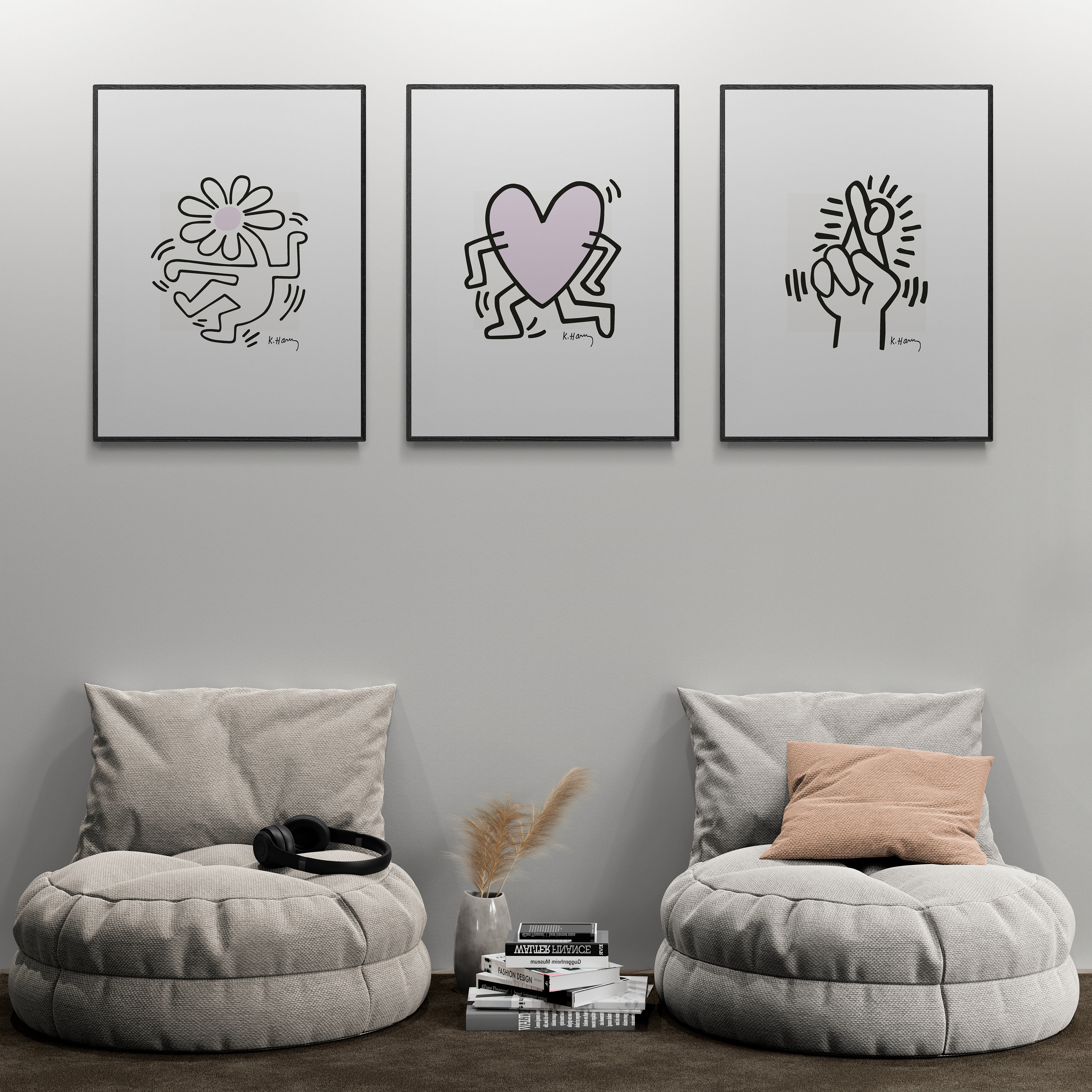 Keith Haring Poster Gallery Wall Set Keith Haring Print Set of 3 Keith ...