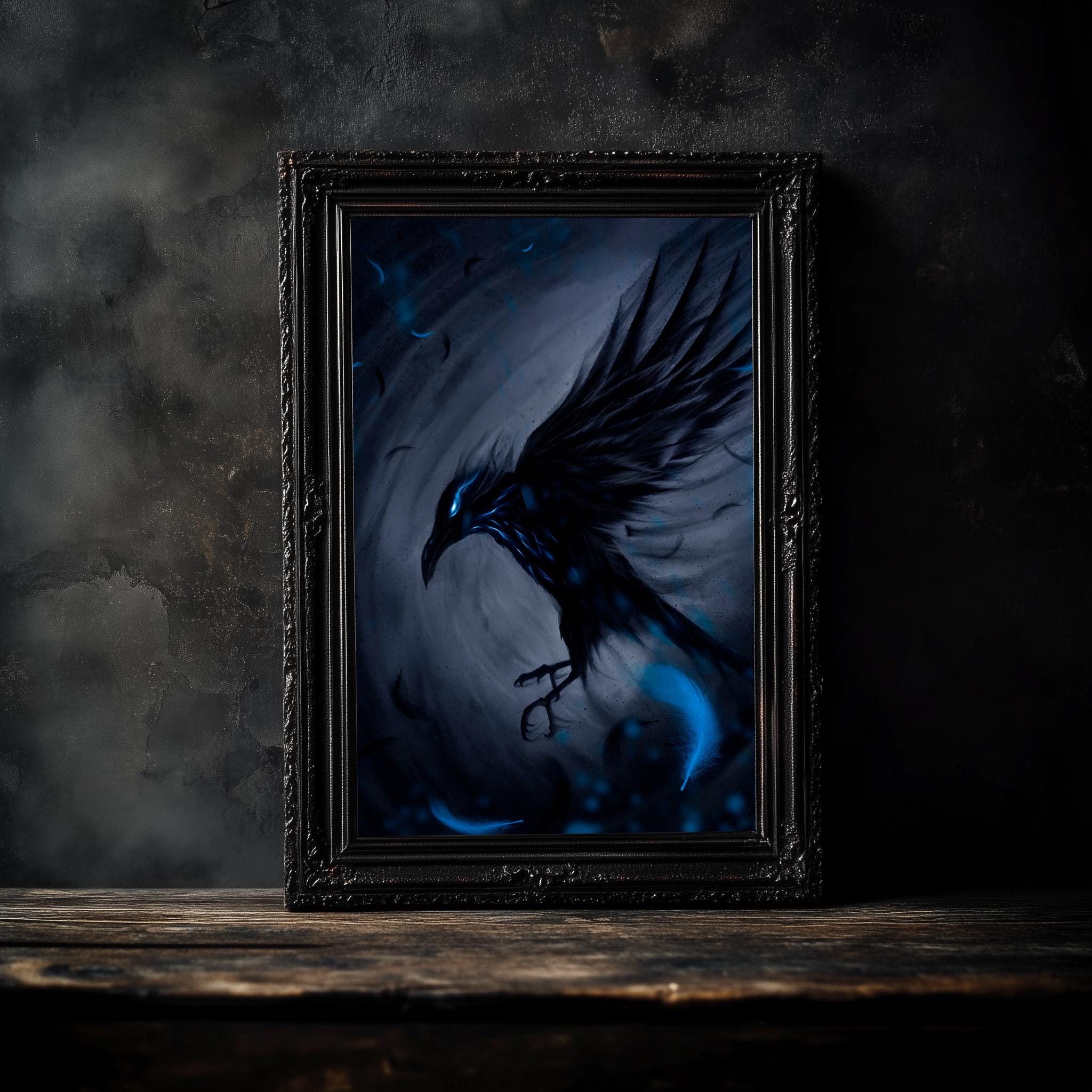 Spectral Raven Art Print, Raven Prints, Dark Art Prints, Abstract ...
