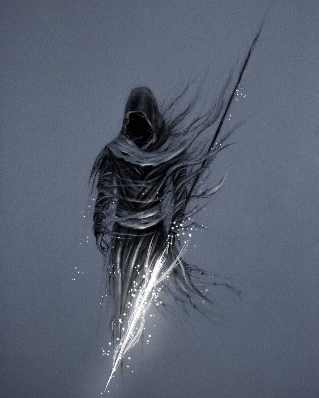 Pierce of Ataraxy Art Print, Grim Reaper Prints, Dark Prints, Abstract ...