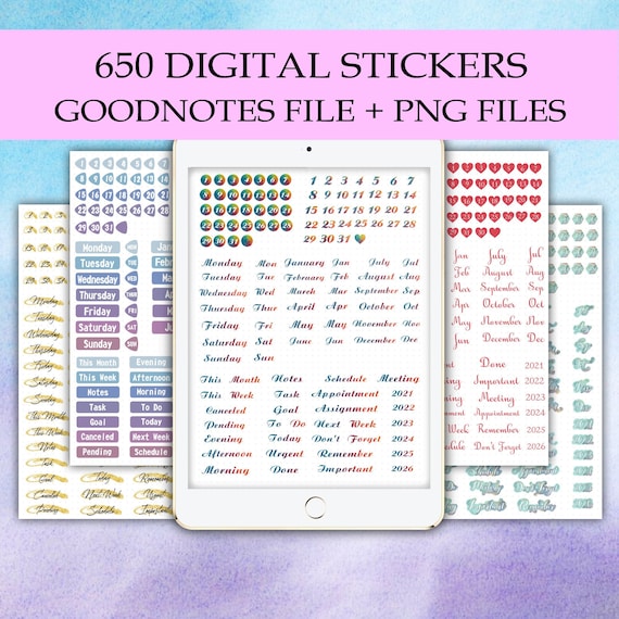 Precropped Dates Days of the Week Months Digital Planner | Etsy