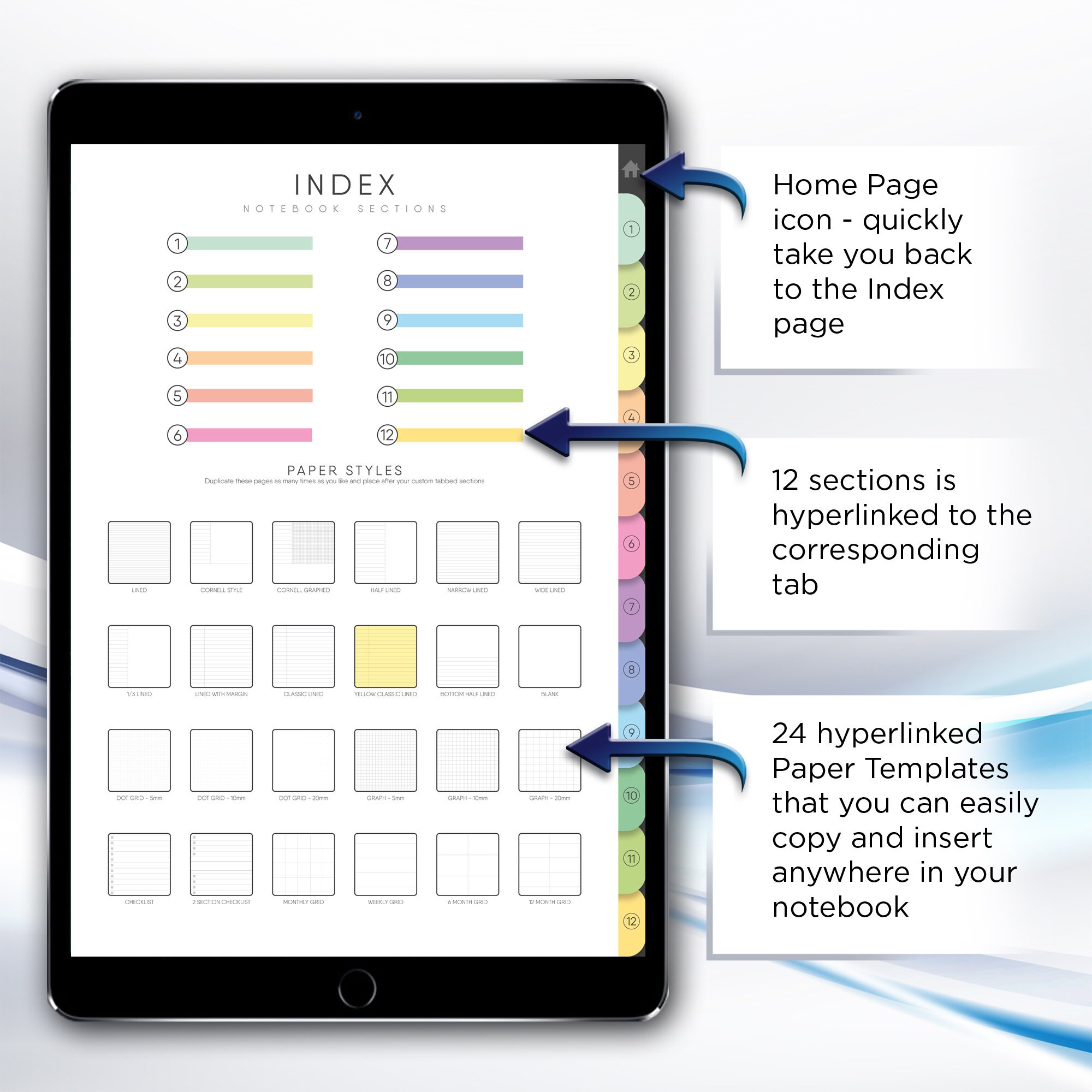 Rainbow Digital Notebook With Tabs Hyperlinked Notebook - Etsy Canada