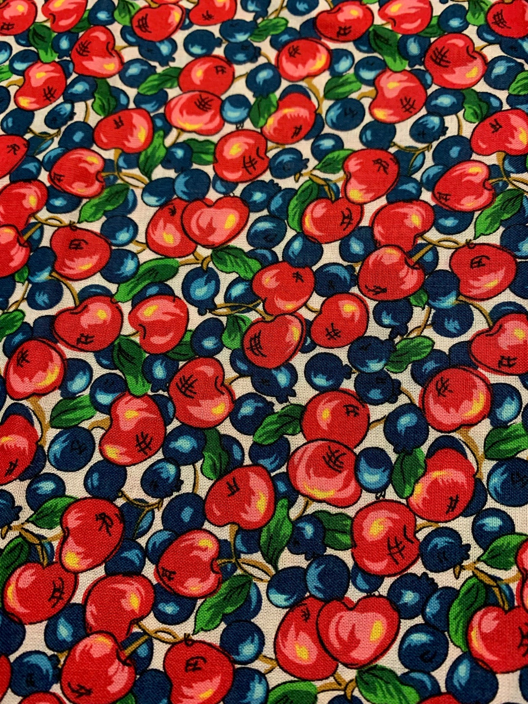 1/2 Yd Allover Blueberry and Cherry Print Cotton Quilt Fabric 1605 - Etsy