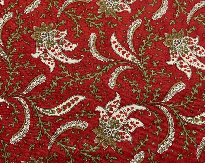 1/2 Yd “maison De Noel ” Floral Print Cotton Fabric by 3 Sisters for ...