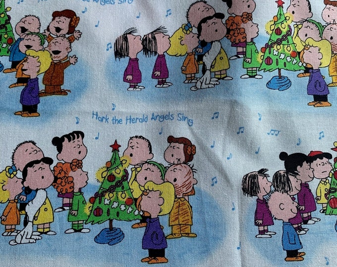 Fat Quarter Snoopy Peanuts Peanuts the Gang Caroling Christmas Print by ...