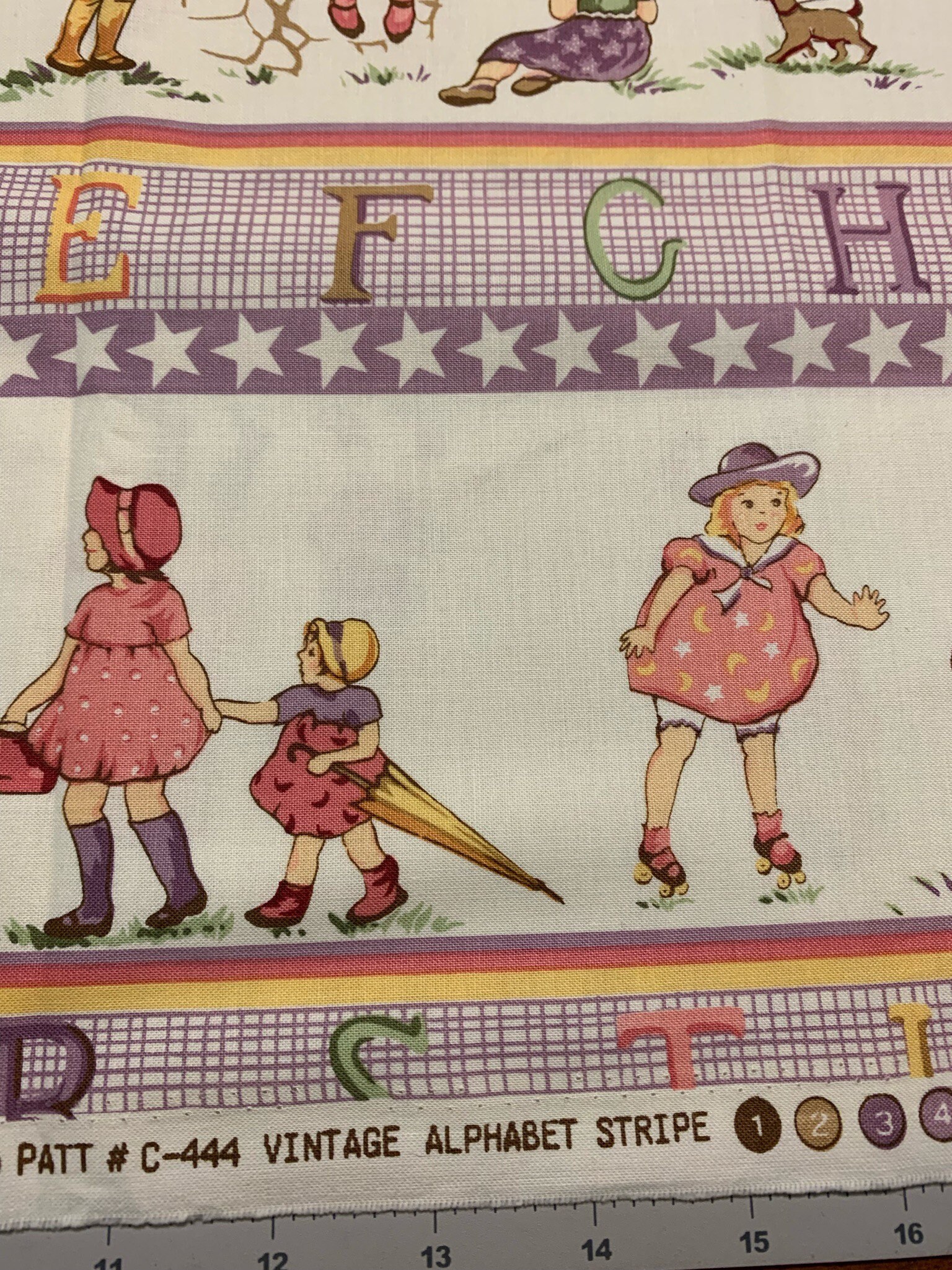 1/2 Yd vintage Alphabet Stripe Retro Kids by Michael Miller | Etsy