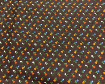 Brown Calico Fabric | Etsy