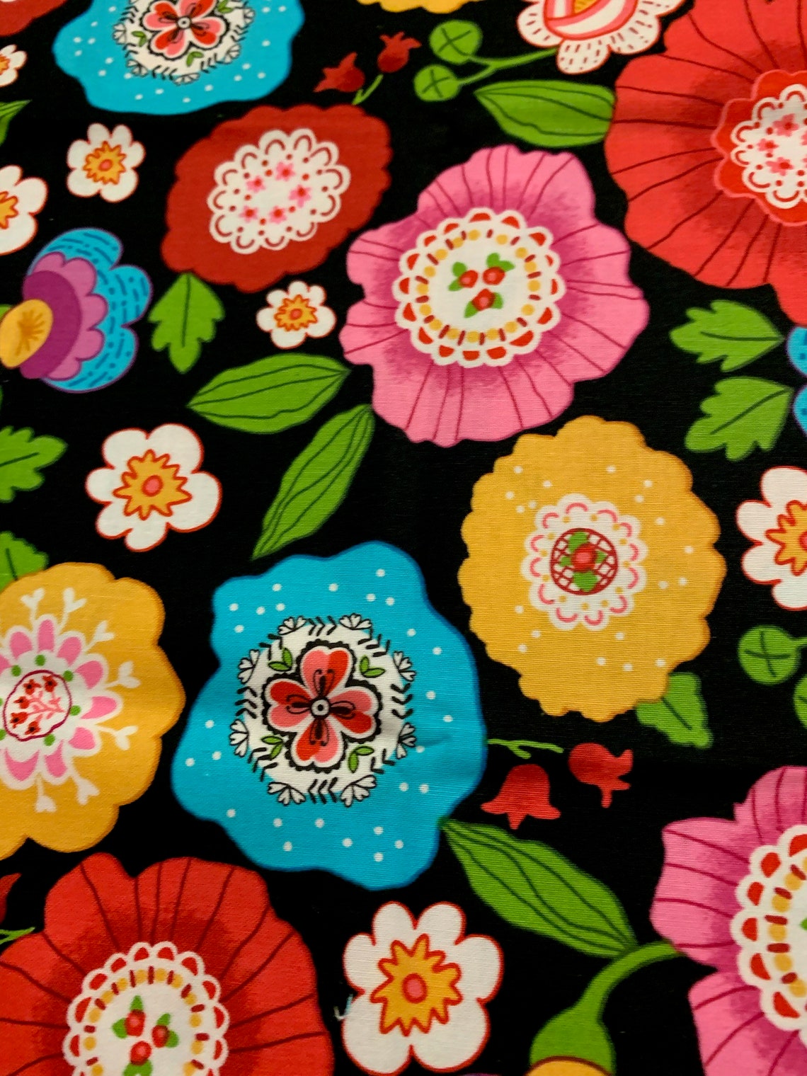 1/2 Yd Vibrant Floral Print Cotton Fabric by Blank Quilting - Etsy