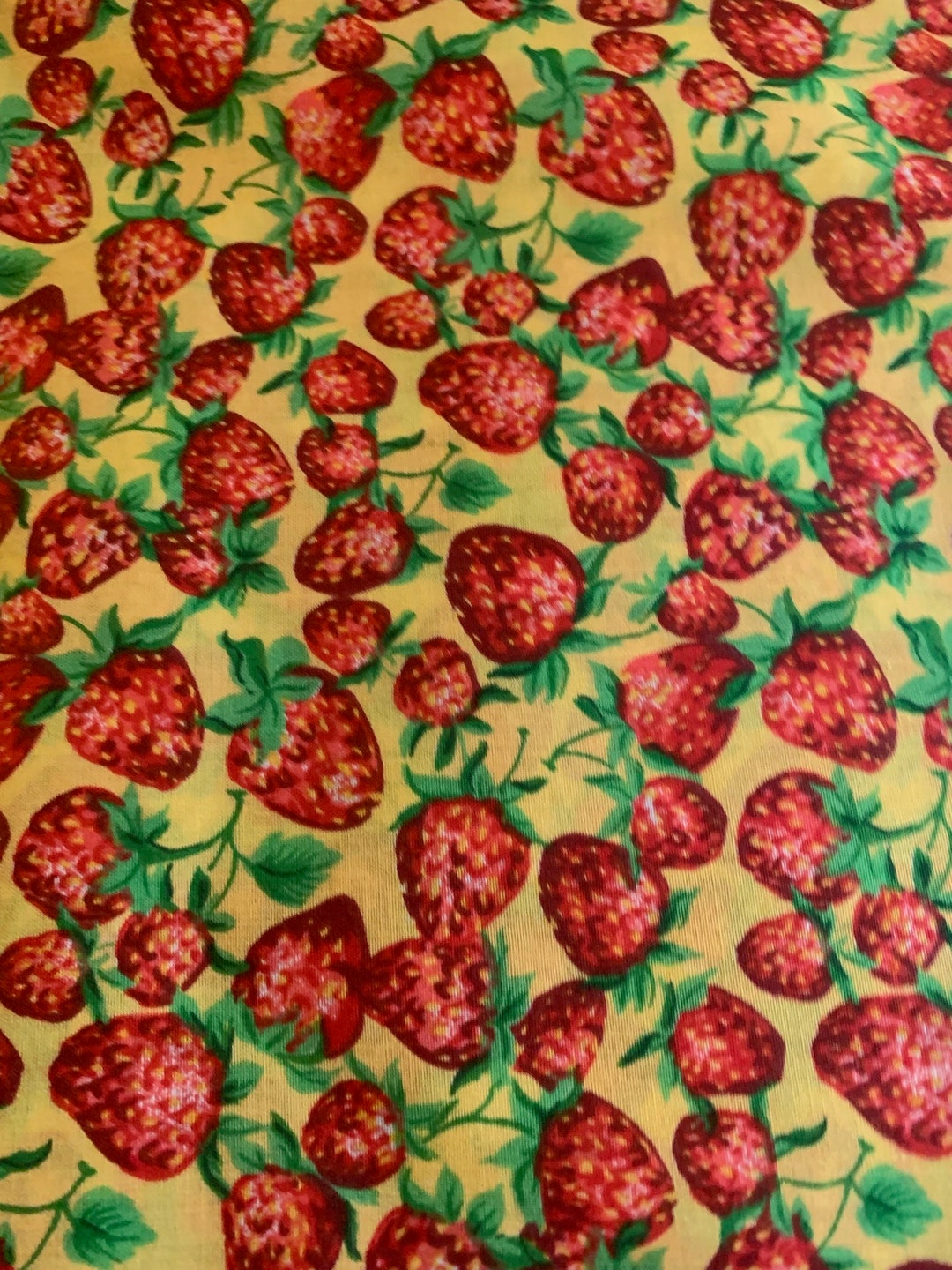 19 Vintage Allover Strawberry Print Cotton Fabric by General Fabrics ...