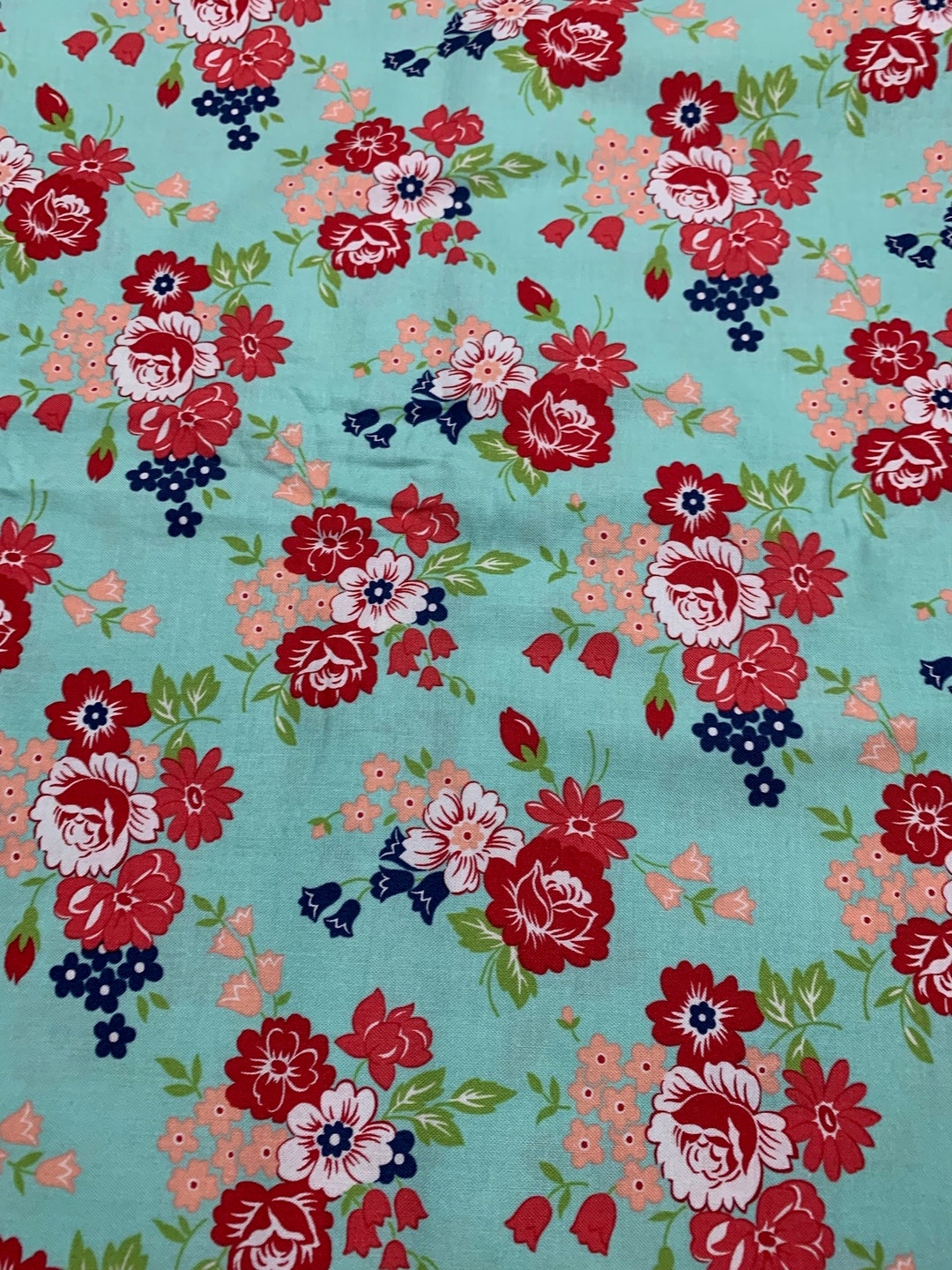 1/2 Yd “smitten ” Floral Print Cotton Fabric by Bonnie & Camille for ...