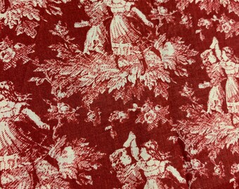Red Toile Fabric - Etsy