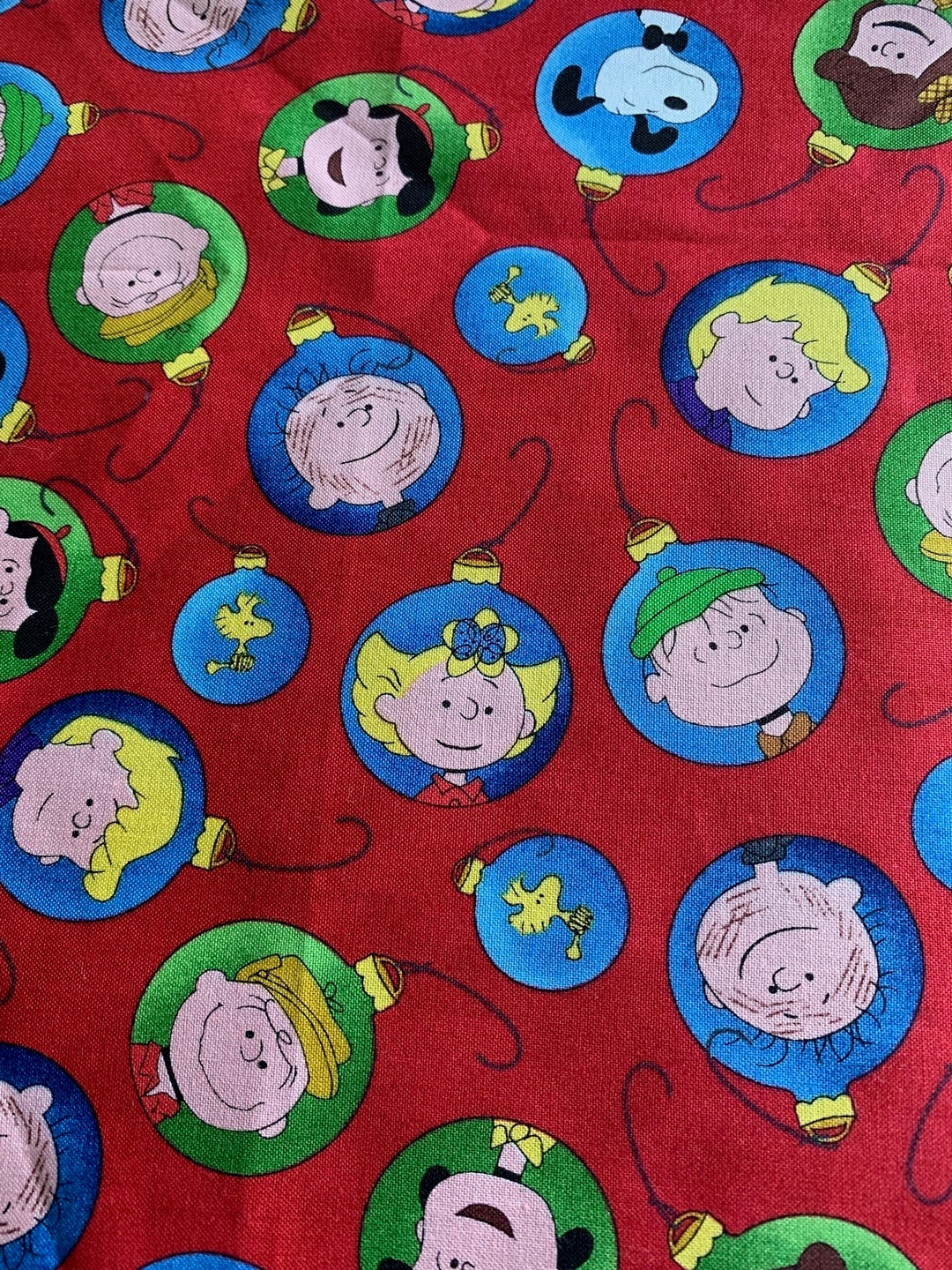 Fat Quarter Snoopy Peanuts Peanuts the Gang Ornament Christmas Print by ...