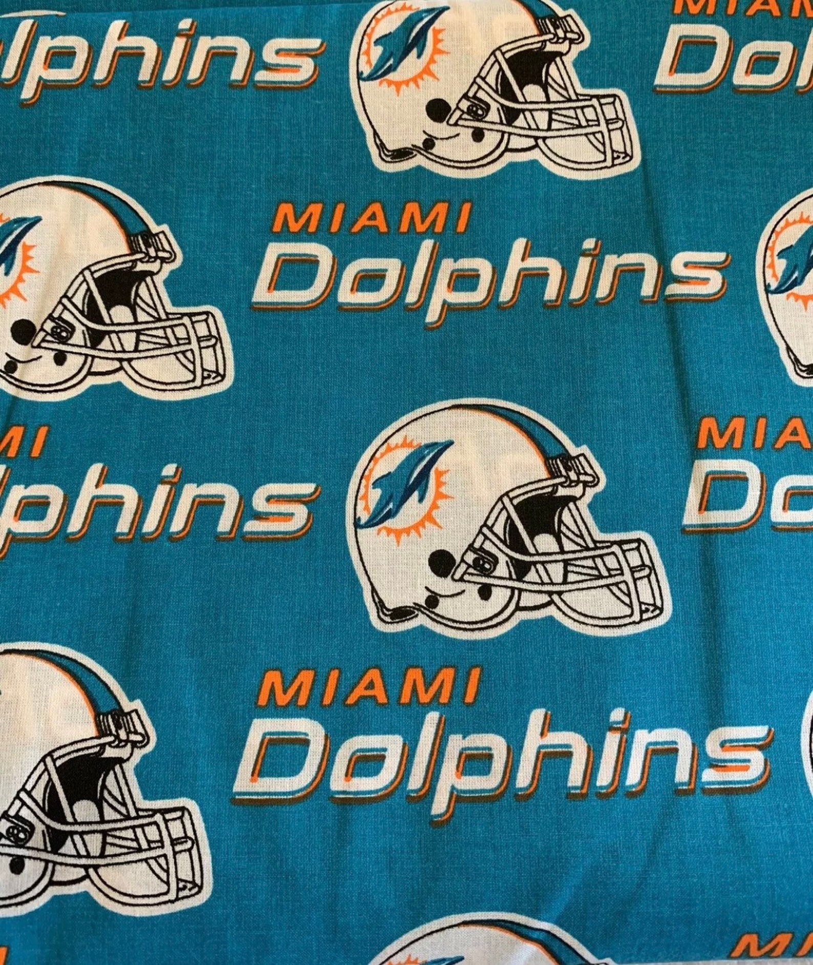 NFL Miami Dolphins Fabric Swatch 14”x9” - Etsy