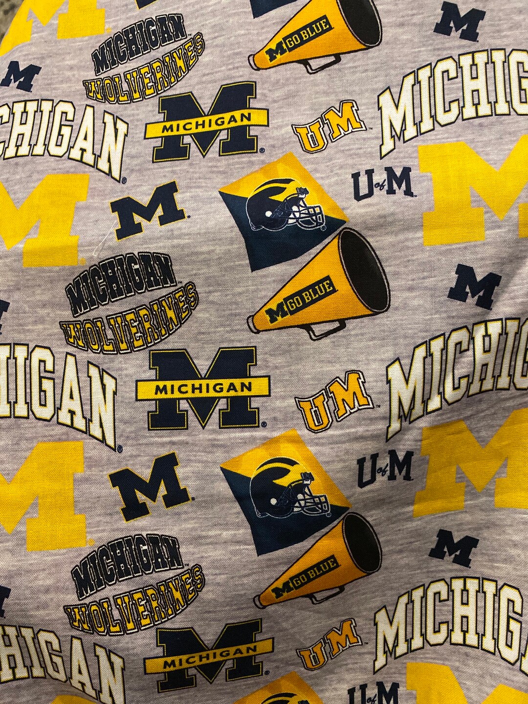 NCAA University of Michigan Wolverines Cotton Fabric Swatch 14”x9” - Etsy