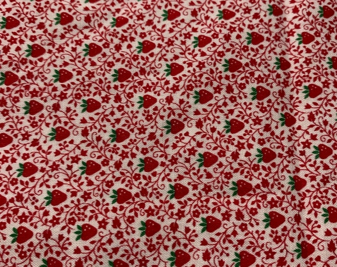15 Vintage Allover Strawberry Print Cotton Fabric by VIP Cranston 3038 ...