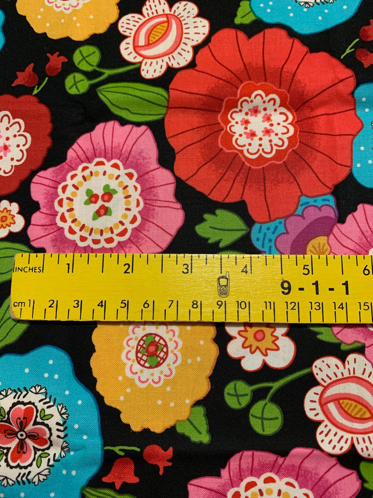 1/2 Yd Vibrant Floral Print Cotton Fabric by Blank Quilting - Etsy