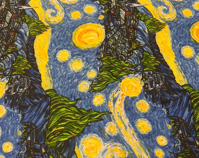 2/3 Yd Van Gogh Starry Night Print Cotton Quilt Fabric 2063 - Etsy