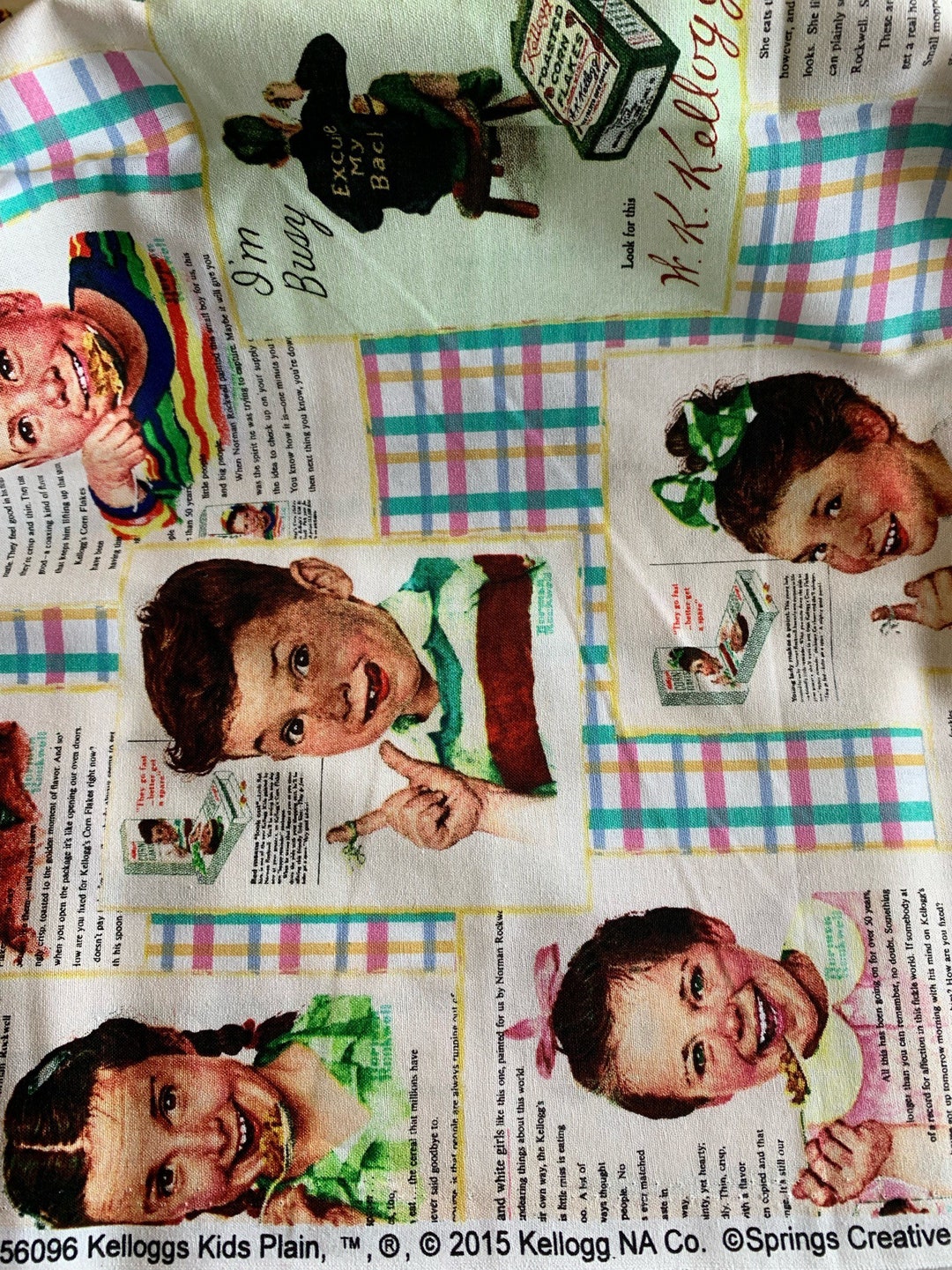 1/2 Yd Kelloggs Logo Fabric Vintage Kids Ads Patch by Springs - Etsy