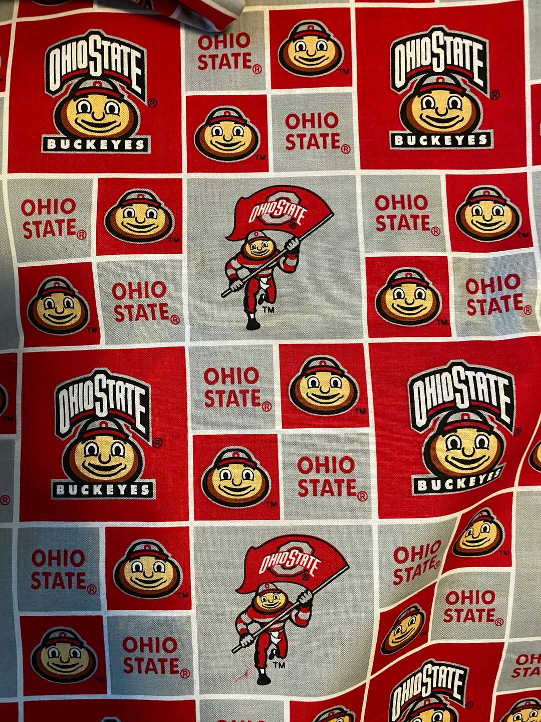 NCAA Ohio State Buckeye Cotton Fabric Swatch 14x9 - Etsy Norway