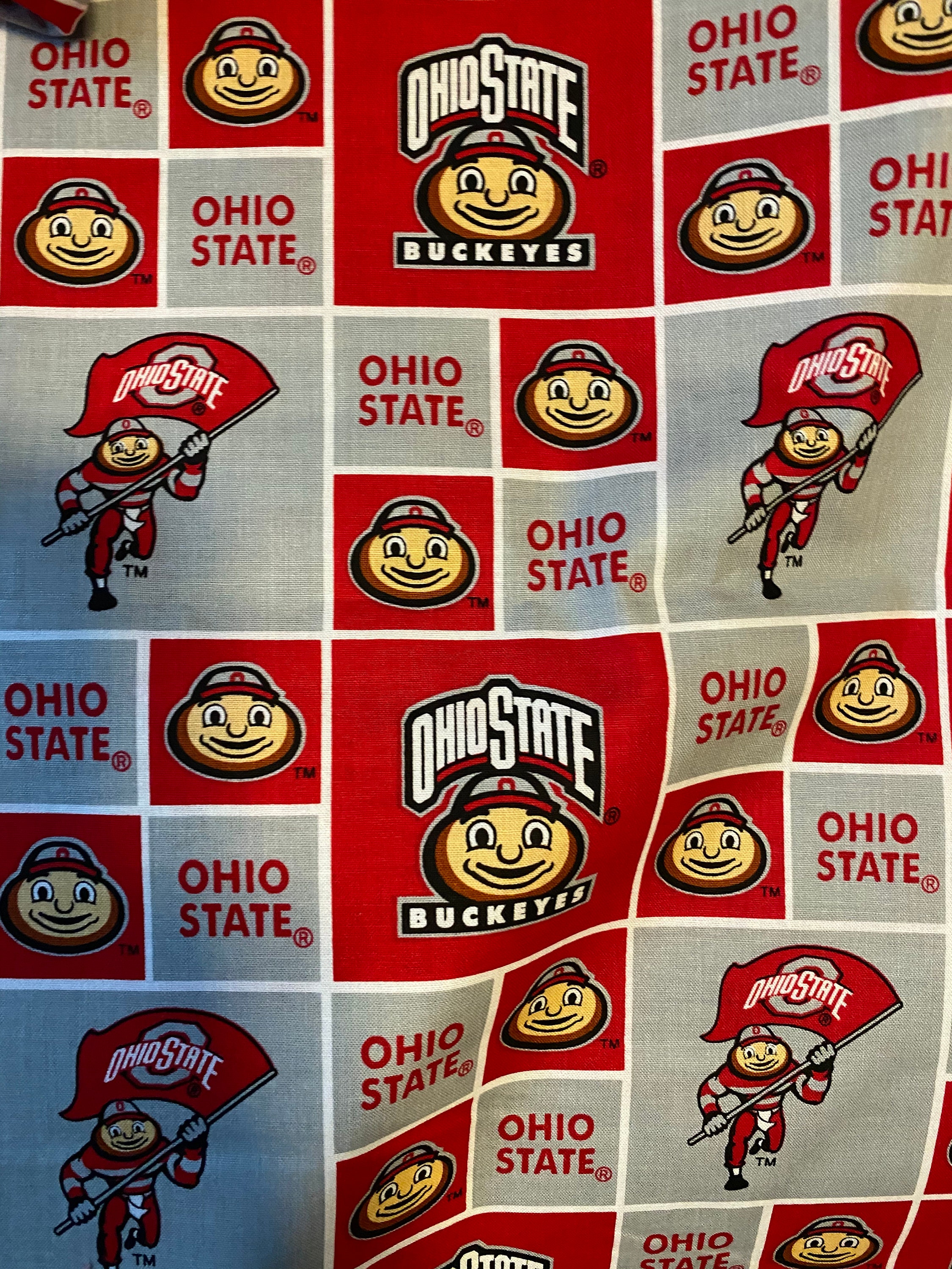 NCAA Ohio State Buckeye Cotton Fabric Swatch 14x9 - Etsy Norway