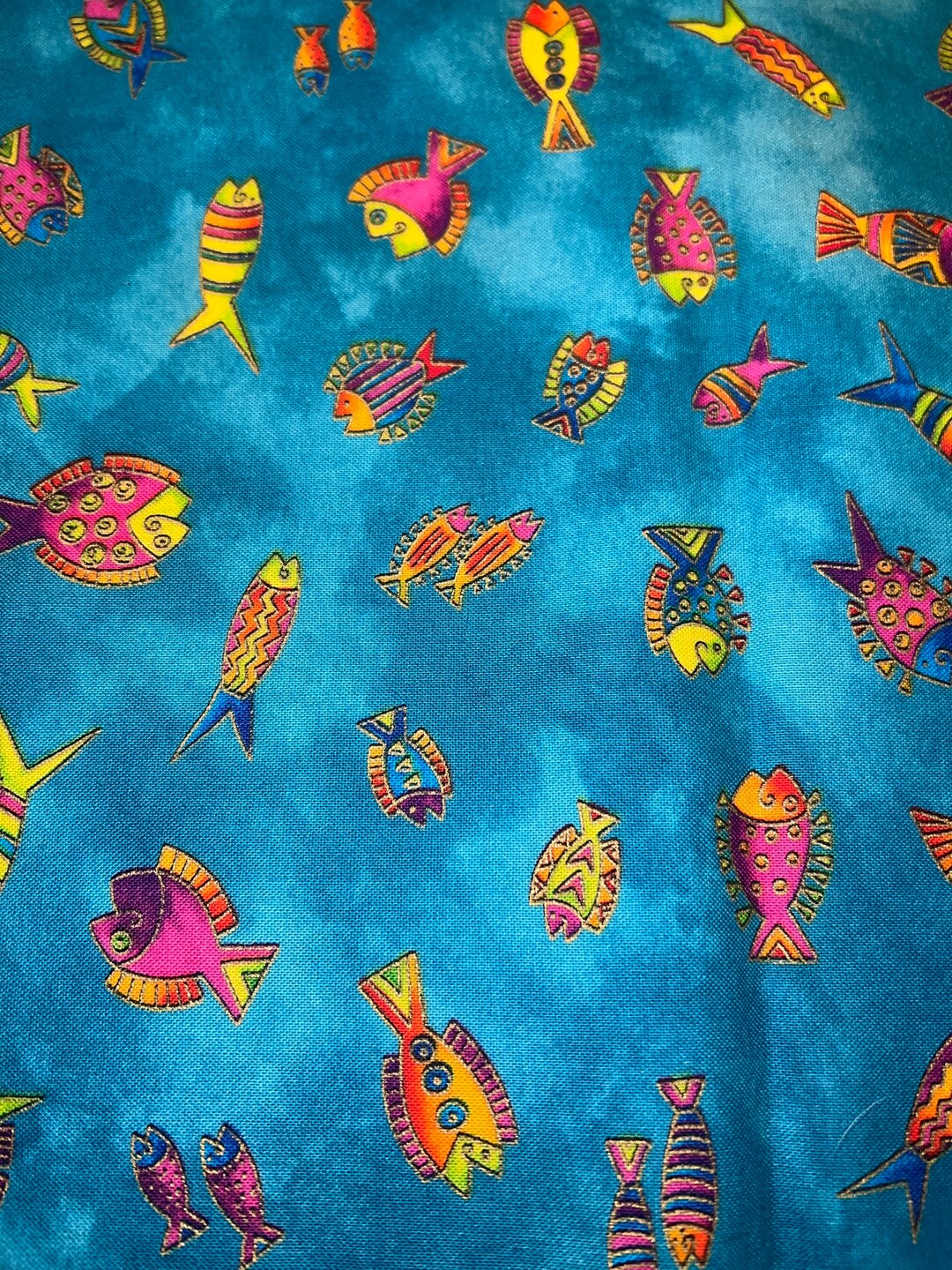 Fat Quarter Ocean Songs Fish Print by Laurel Burch Cotton Fabric - Etsy
