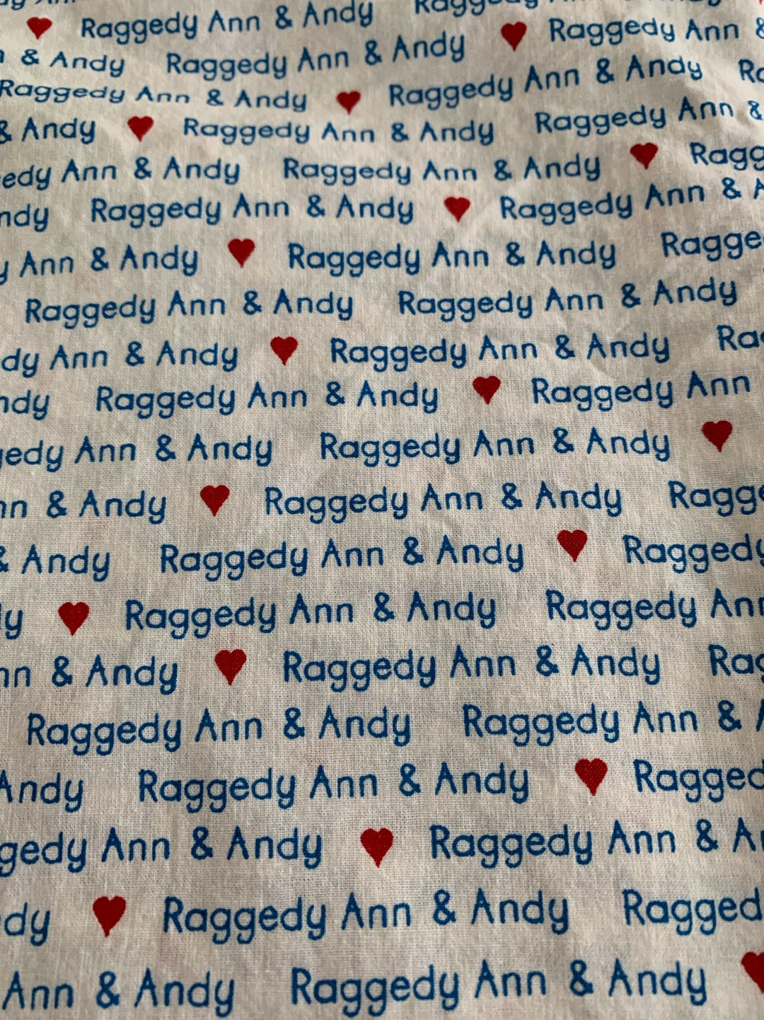 19 Vintage Raggedy Ann & Andy Allover Words by Daisy Kingdom Cotton ...