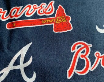 Atlanta Braves Quilting Fabric - Etsy