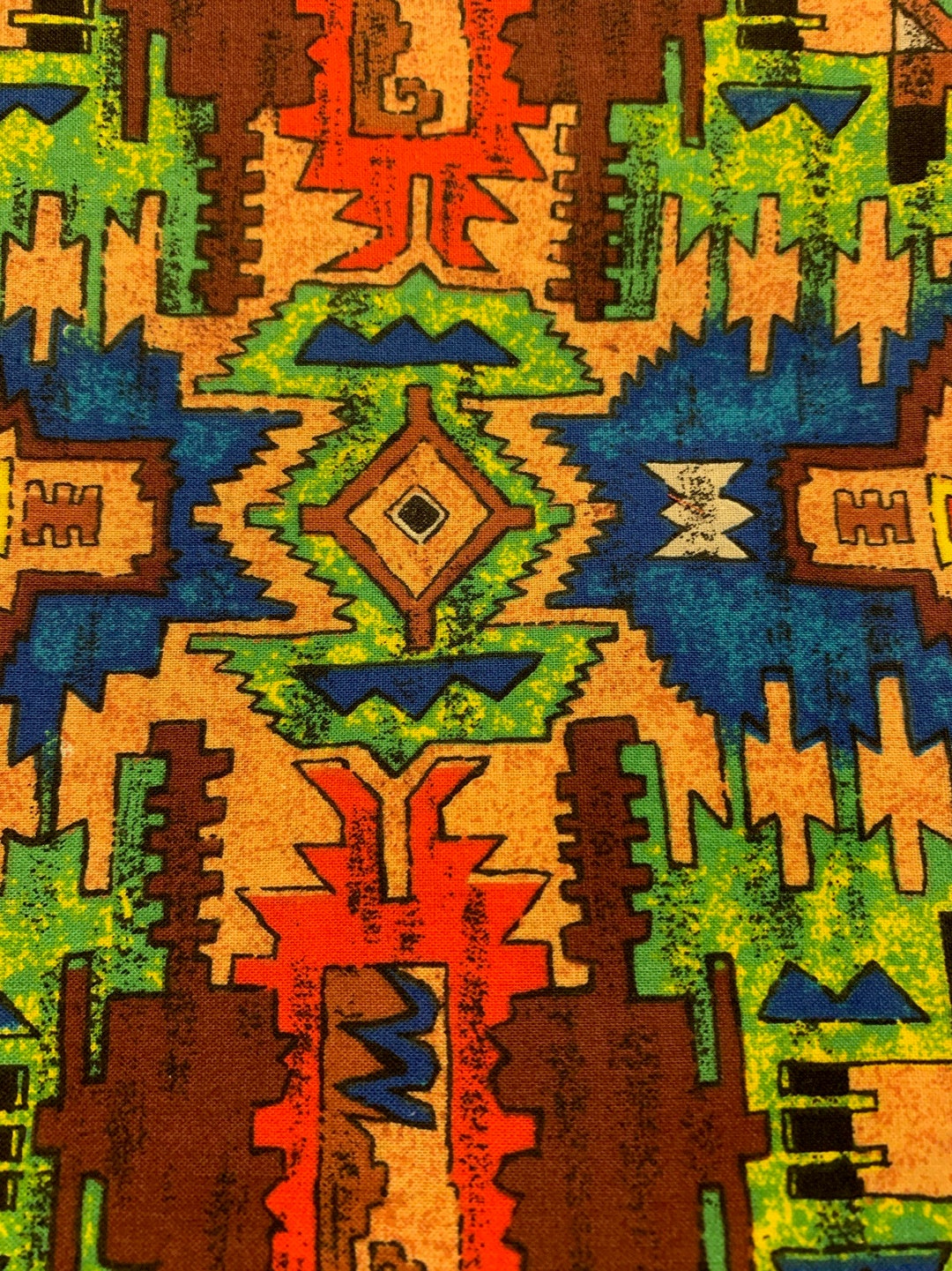1/2 Yd Vintage Allover Native American Print Cotton Fabric by Springs ...