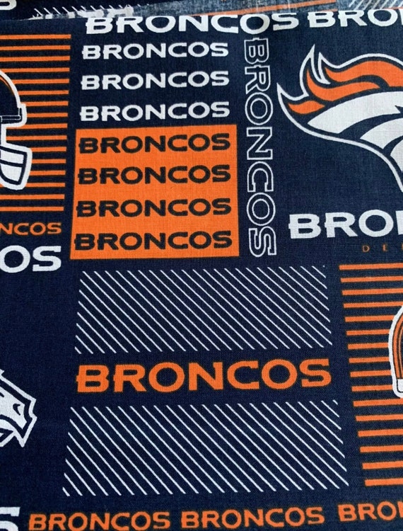 NFL Denver Broncos Cotton Fabric Swatch 14x9 | Etsy