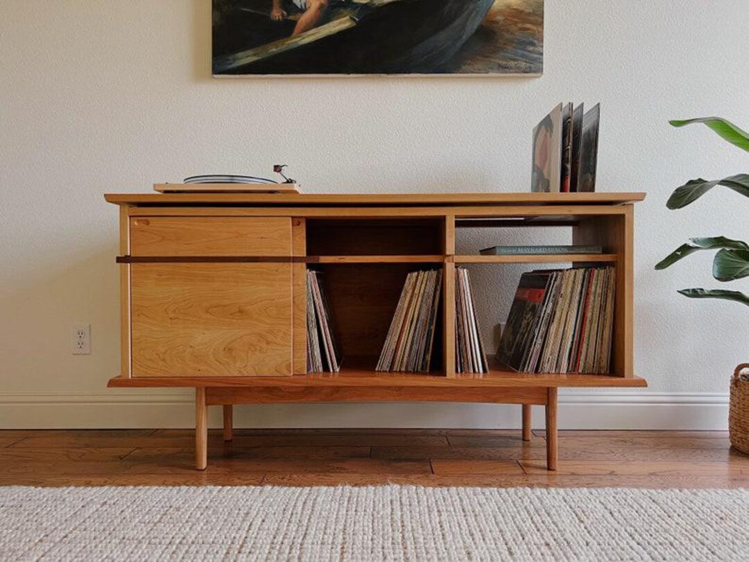 Mid-century Modern Record Console, Modern LP Storage, Vinyl Storage, Mid Century Record Storage ...