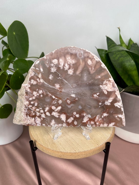 Flower Agate Slab With Pinks and Reds Comes With Acrylic - Etsy