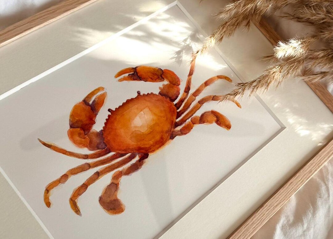 Watercolor Crab | Original Painting | Coastal Home Decor | Ocean ...
