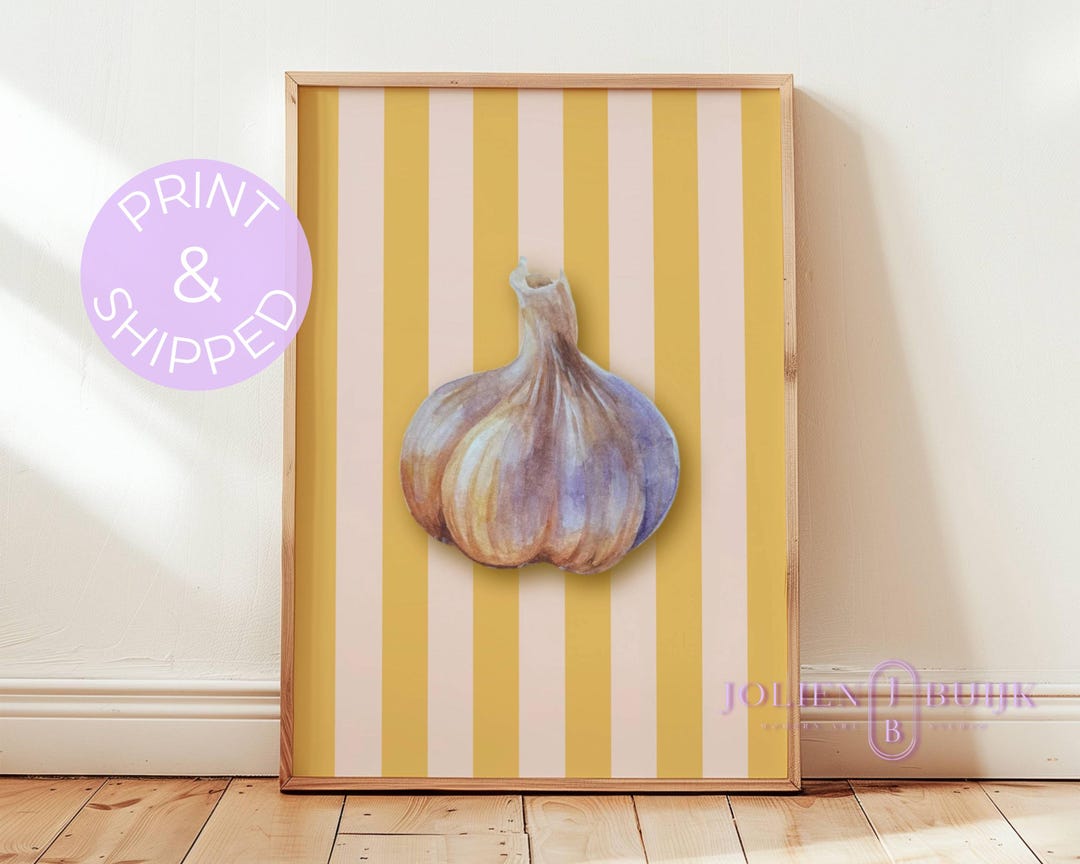 Garlic Poster | Kitchen Poster | Garlic| Food Wall Art | Food Poster ...