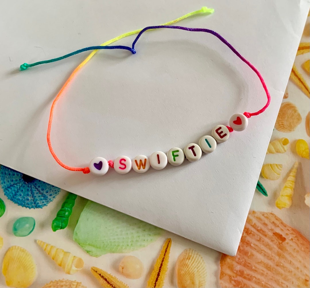 Taylor Swift swiftie Themed Letter Beaded, Tie-dye Coloured Cord ...