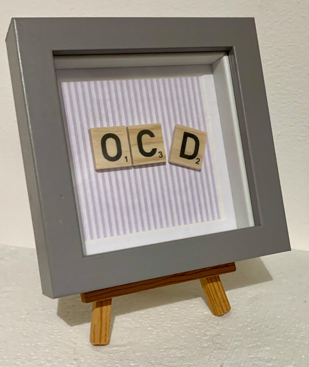 Handmade Framed Scrabble Letter Tile Art – 5x5 Inch Paper – Unique Gift ...