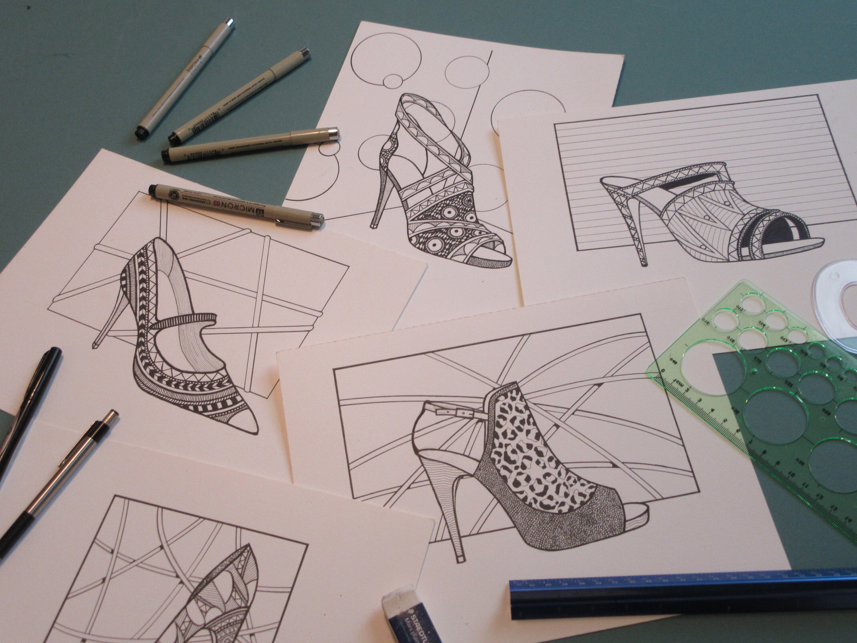 Fashion Shoes, Coloring Book Page, Digital Download, Designer Shoe ...