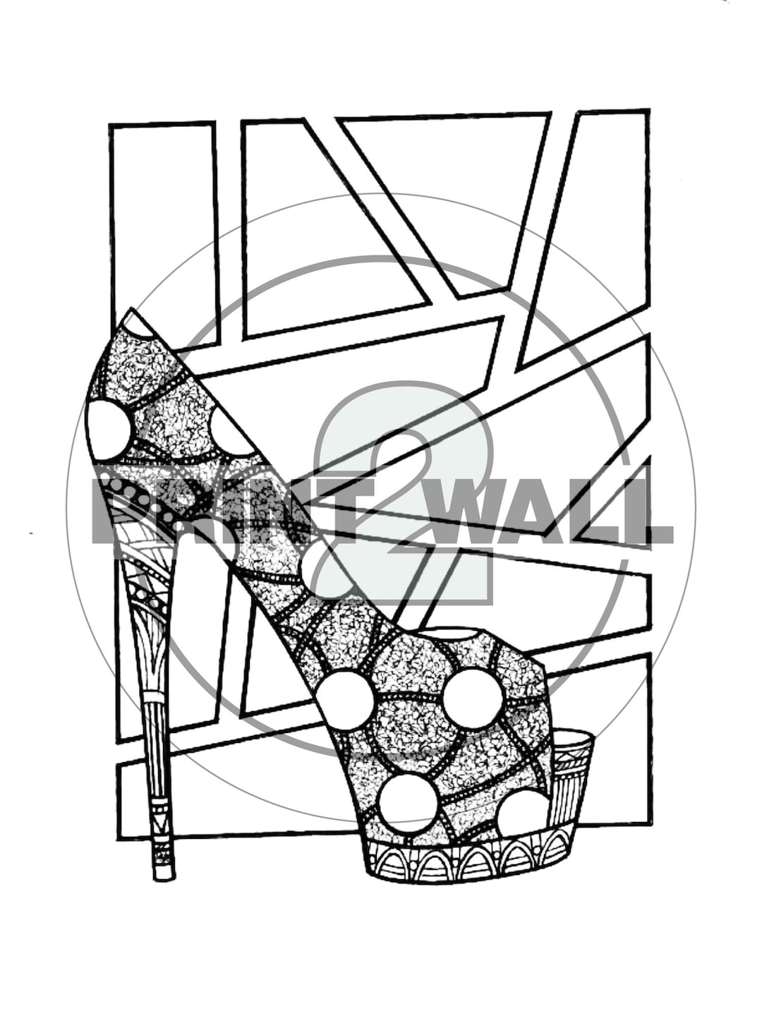 Fashion Shoes, Coloring Book Page, Digital Download, Designer Shoe ...