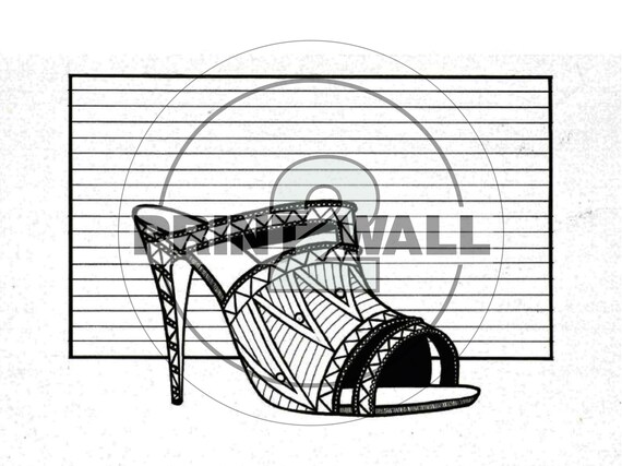 Fashion Shoes Coloring Book Page Digital Download Designer - Etsy